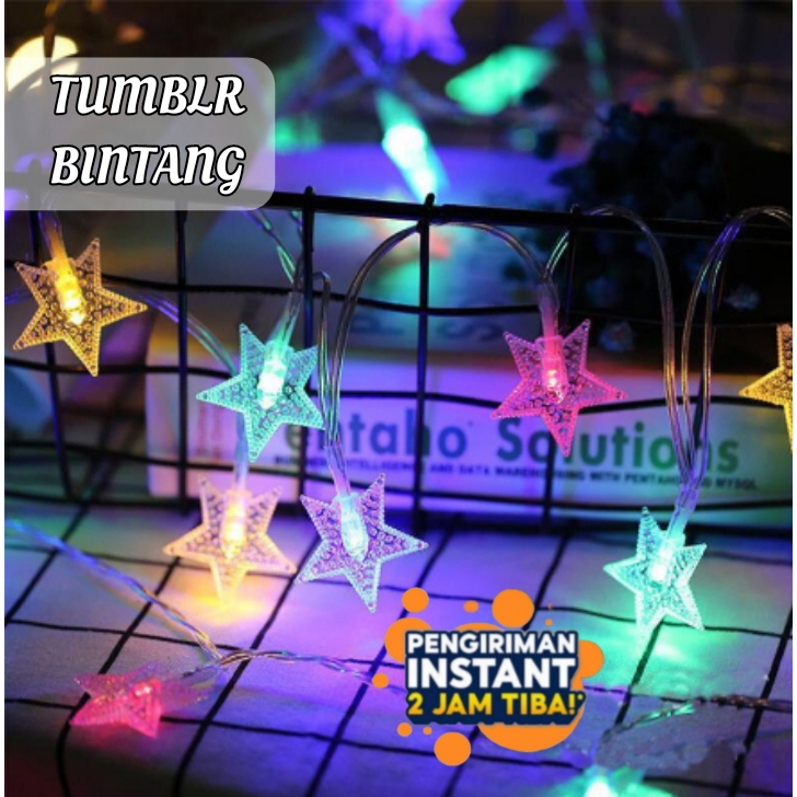 Jual lampu tumblr motif Bintang LED 8 meter /Lampu tumbler model ...