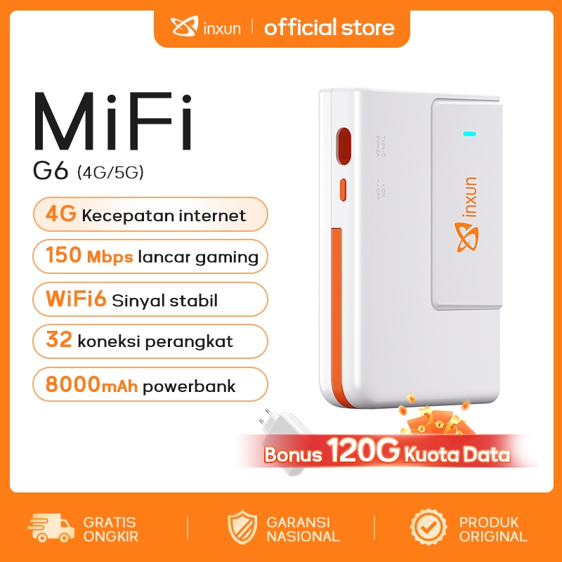 Jual COD G6 PocketWifi dan Powerbank modem wifi all operator 4Gmifi ...