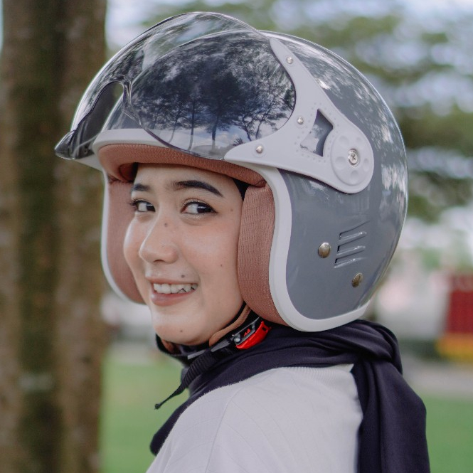 Jual Helm Retro Bipplast Fantasy BRH 1 Hijab Friendly Half Face Helem ...