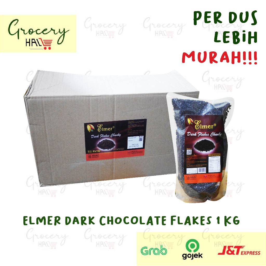 Jual [ HARGA DUS ] ELMER DARK CHOCOLATE FLAKES 1 KG | Shopee Indonesia