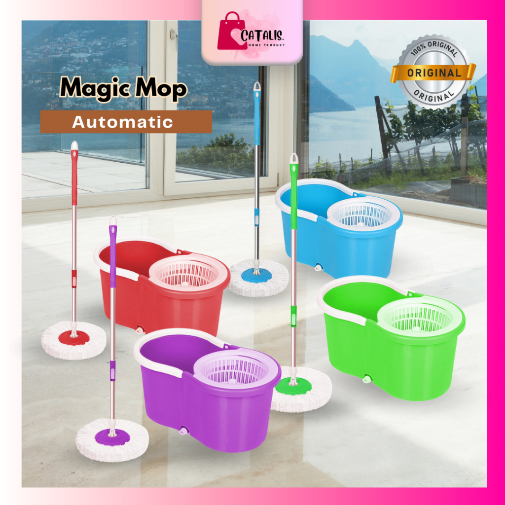 Jual CATALIS Alat Pel Bucket Spin Mop Mencuci Dengan Mudah Serbaguna ...