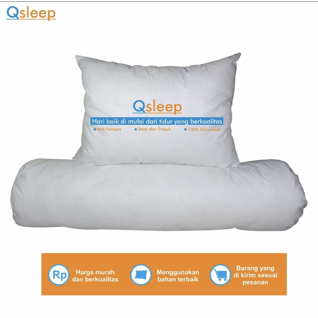 Jual Paket 1 Bantal + 1 Guling Tidur Hotel Putih Terlaris Dakron Silikon Grade A Empuk dan ...
