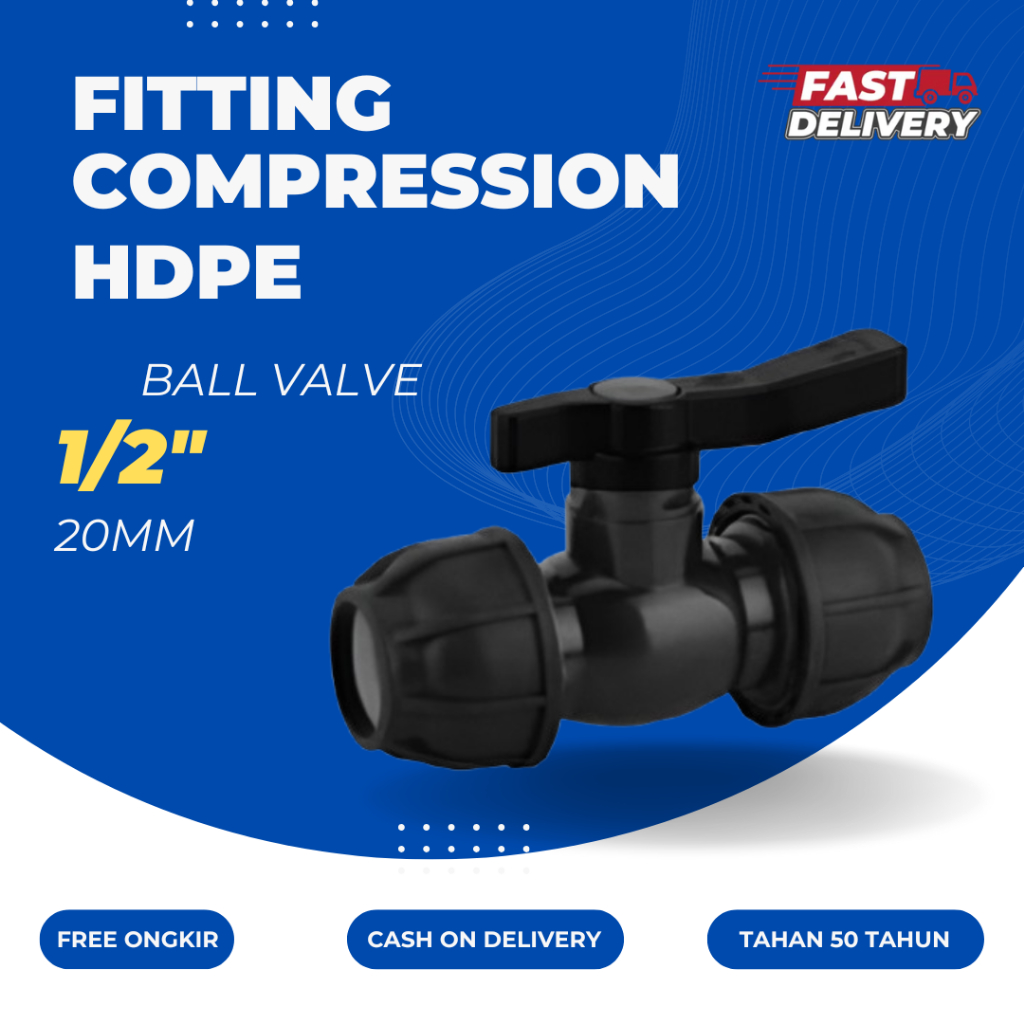 Jual Ball Valve Compression 20mm atau 1/2 Inch Sambungan / Fitting Pipa ...