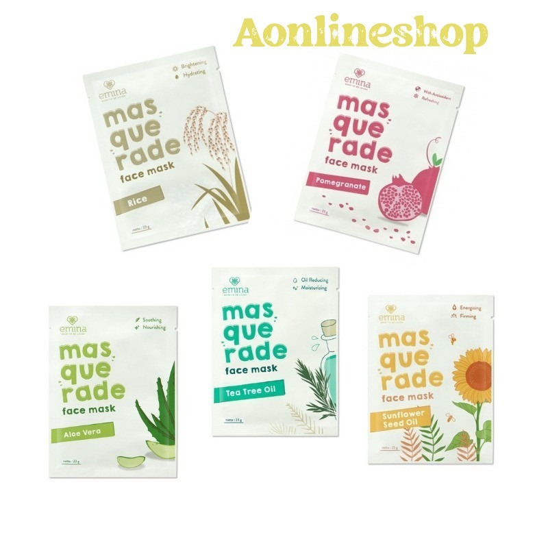 Jual AS Emina Sheet Mask Masker Lembar Wajah Masquerade Face Mask ...