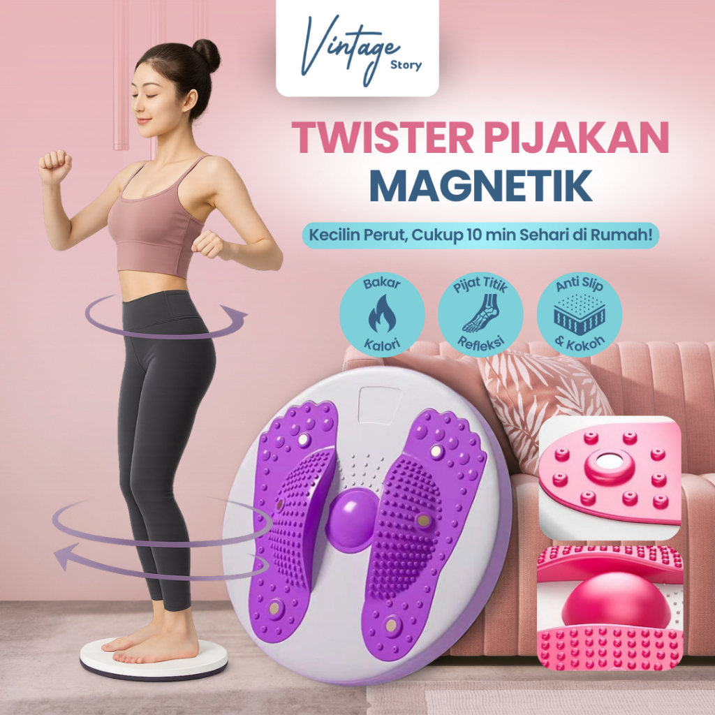 Jual Alat Olahraga Papan Putar Pelangsing Tubuh Fitness Twisting Waist ...