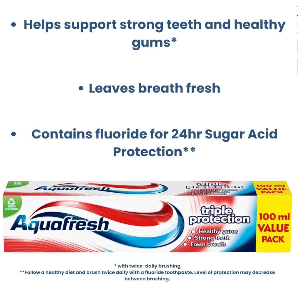 Jual AQUAFRESH Triple Protection Complete Care Active Fresh Toothpaste ...