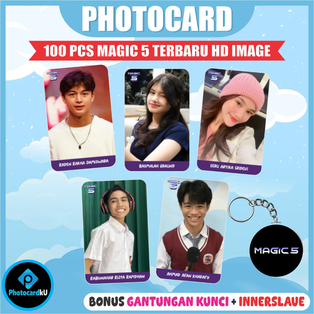 Jual Photocard Magic 5 isi 100 Pcs Terbaru Bonus Gantungan Kunci ...