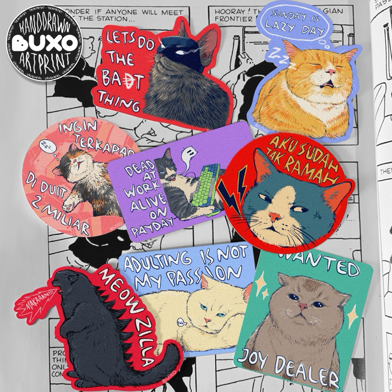 Jual buxo - meme KUCING vinyl sticker PART 1 / sticker film movie ...