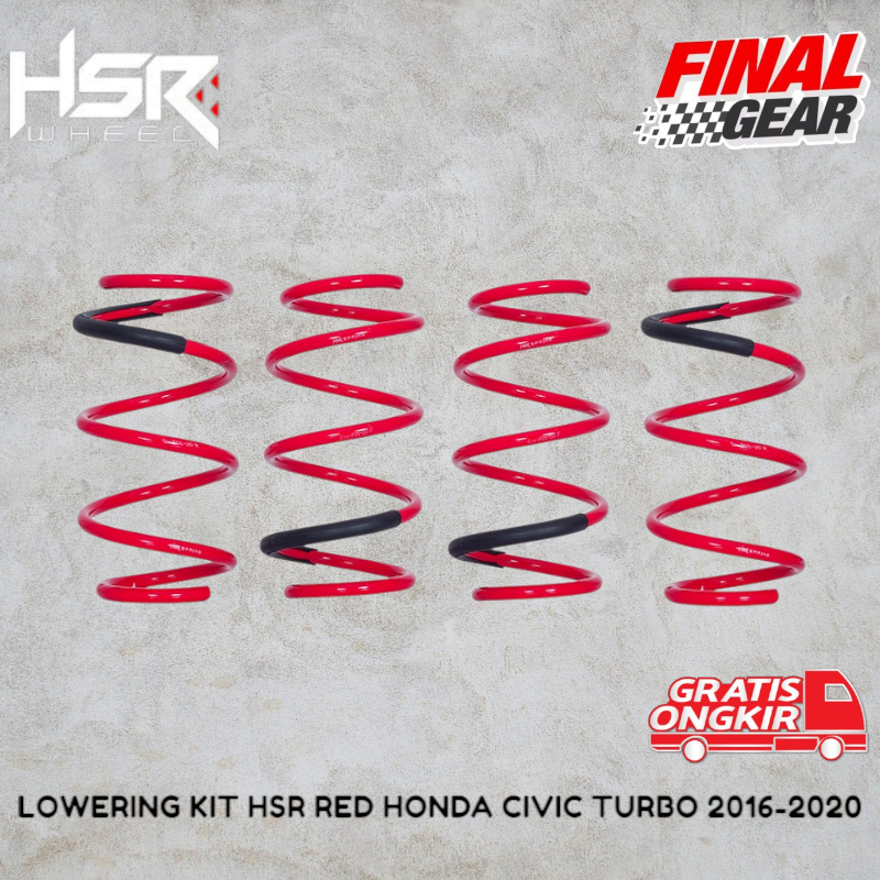 Jual HSR Lowering Kit Red Honda Civic Turbo 2016-2020/per costem untuk ...