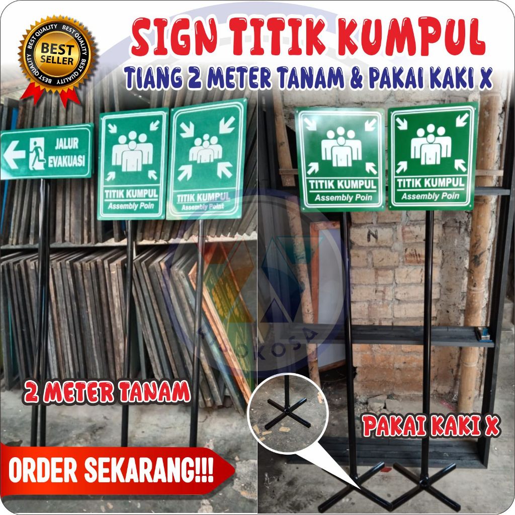 Jual SIGN TITIK KUMPUL 40x60CM TIANG 2 METER TANAM / KAKI X | Shopee ...