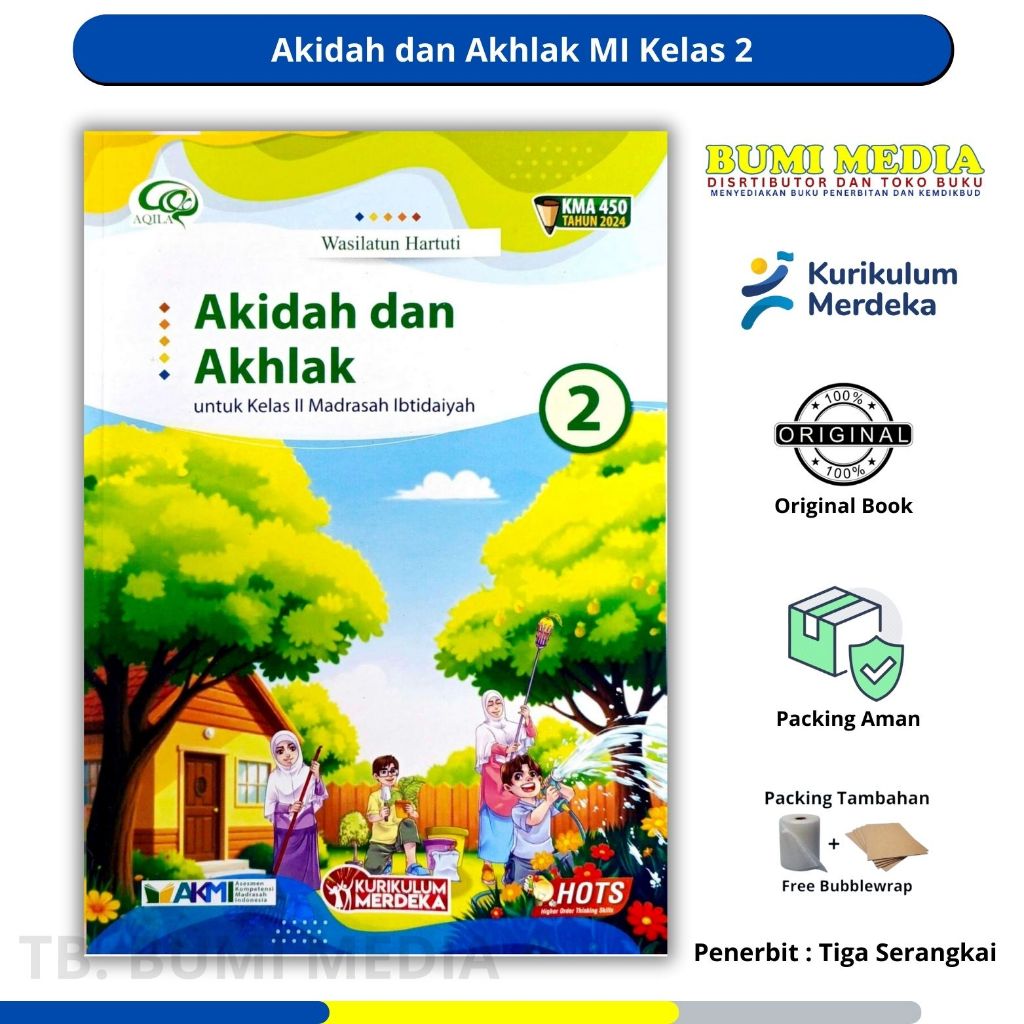 Jual Buku Akidah dan Akhlak Revisi1 untuk MI Kelas 2 Tiga Serangkai Aqila Kurikulum Merdeka ...