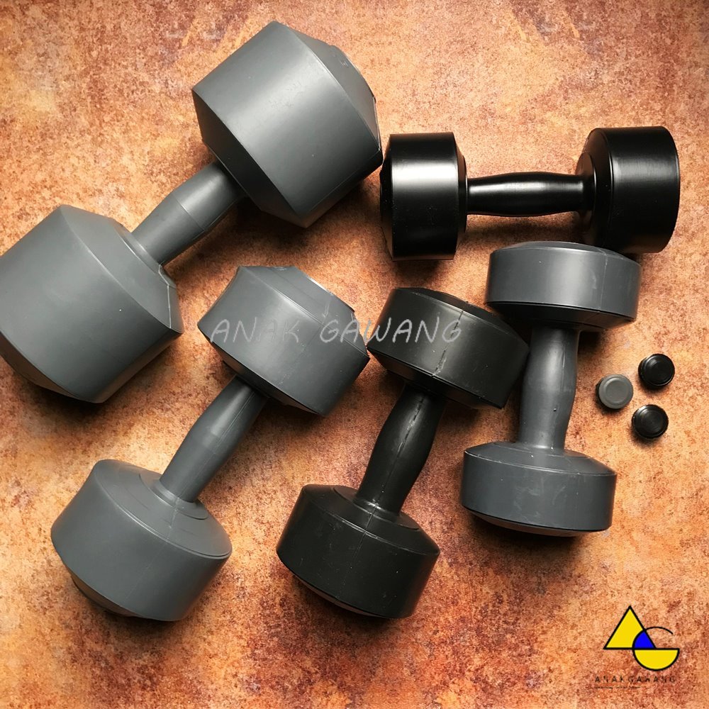 Jual Barbel Kosongan Dumbell Plastik PVC Tebal 3kg 5kg 7kg 10kg Anak Gawang | Shopee Indonesia
