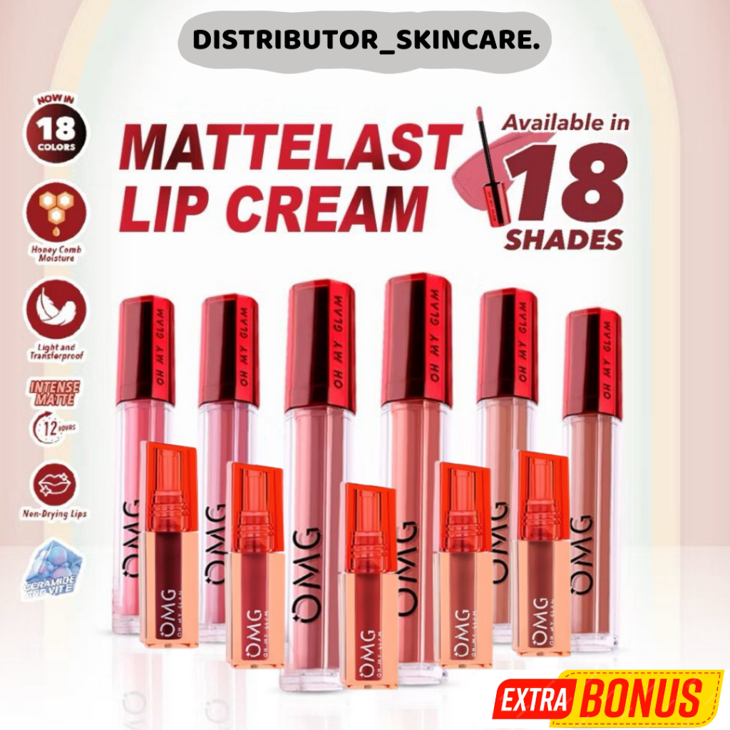 Jual OMG Oh My Glam Matte Kiss Lip Cream / Mattelast Lip Cream New ...