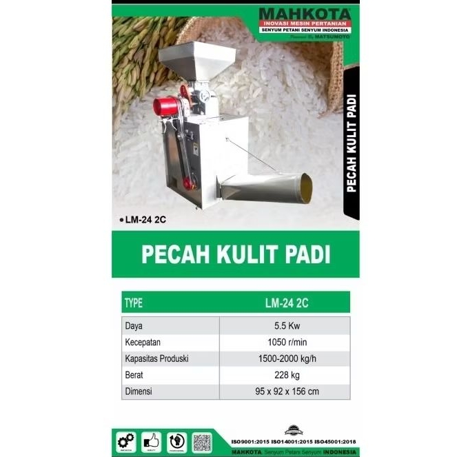 Jual MESIN PECAH KULIT PADI MAHKOTA LM 24 2C | Shopee Indonesia