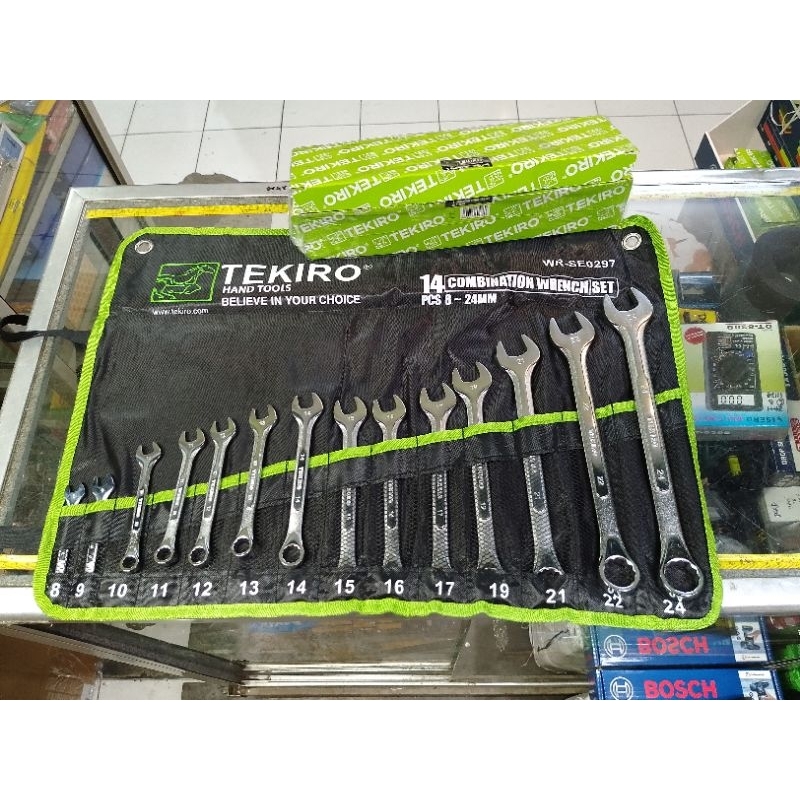 Jual Tekiro kunci ring pas set 8-24 mm isi 14 pcs original - combination wrench set | Shopee ...