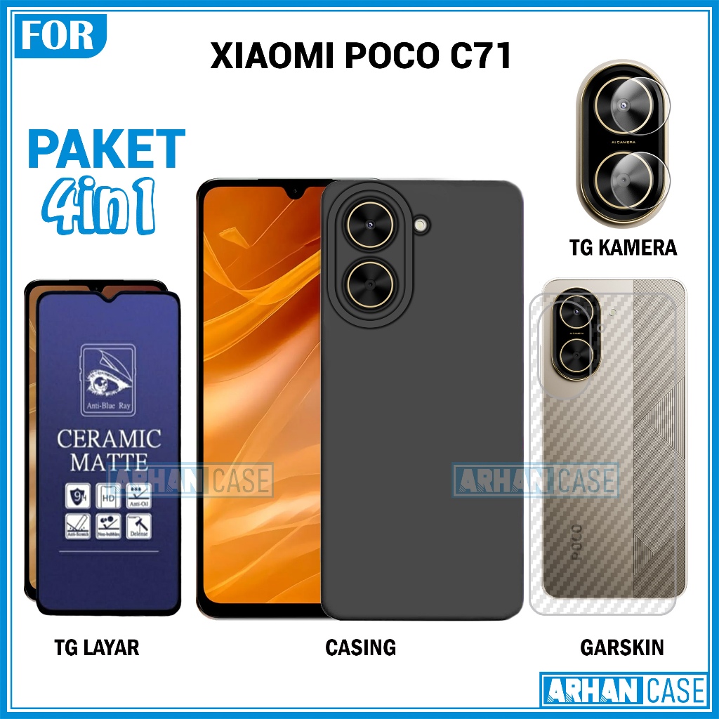 Jual Paket Komplit 4in1 Case Pro Xiaomi Poco C71 Redmi A5 Case ...