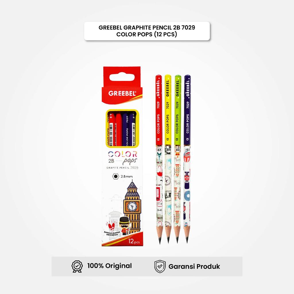 Jual Greebel Pensil Tulis Kayu 2B Color Pop [ 7029 ] Pencil Tulis Ujian ...