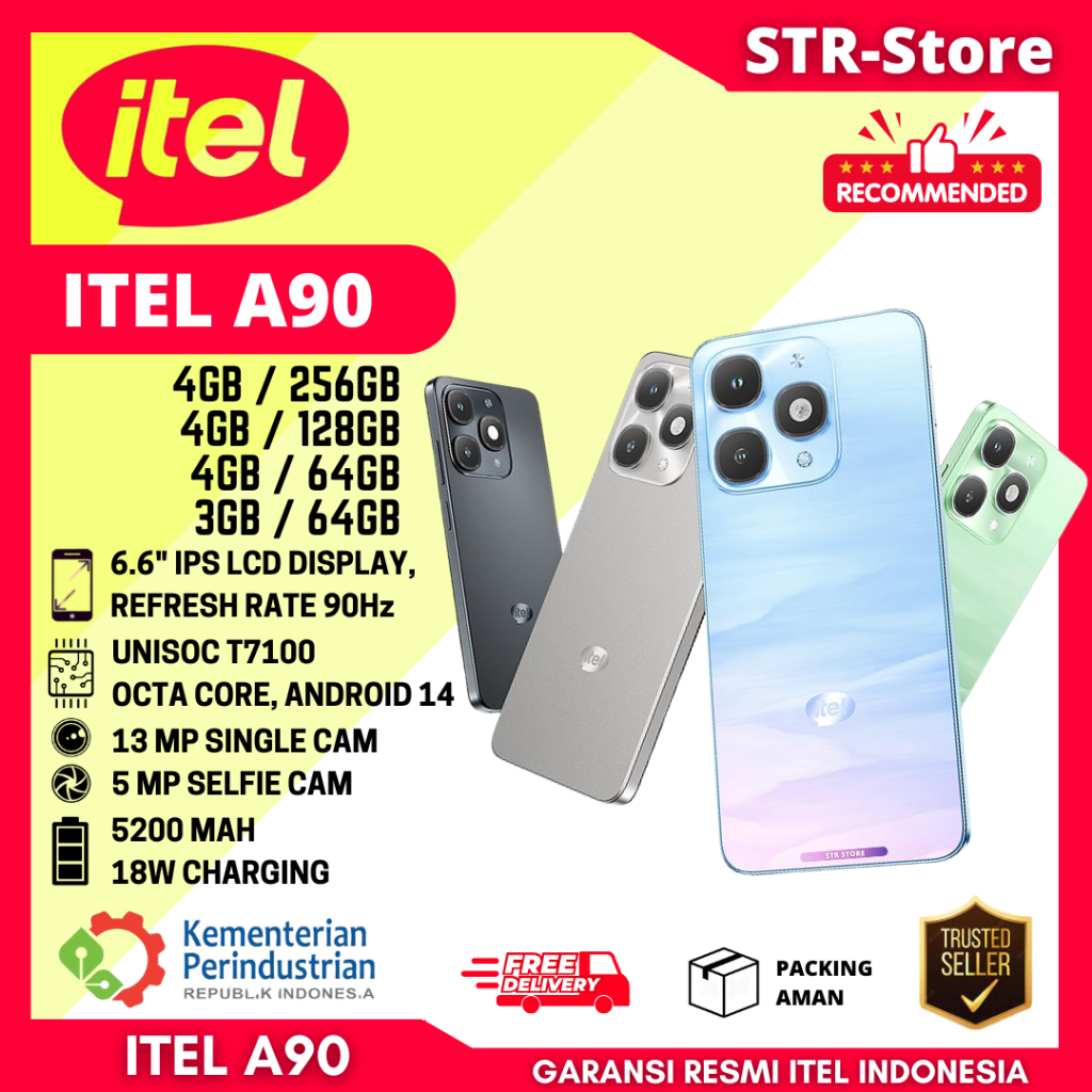 Jual ITEL A90 4/256 GB A90 4/128GB A90 4/64 GB SMARTPHONE GARANSI RESMI ...
