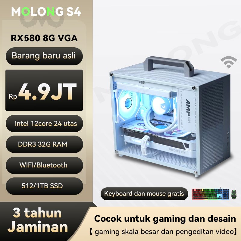 Jual 12-inti PC gaming full set RTX580 8GVGA/32GRAM/512GSSD desain ...