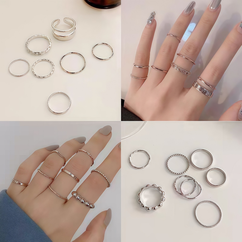 Jual "7 Set Cincin Wanita Anti Pudar 2025 Laris - Model Minimalis ...