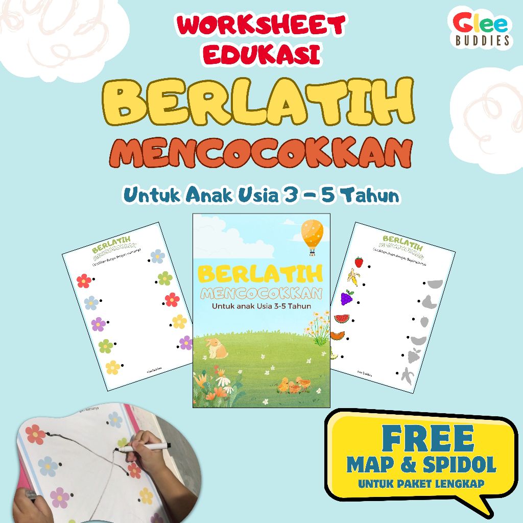 Jual Worksheet Anak PAUD TK – Belajar Mencocokkan | Latihan Visual ...
