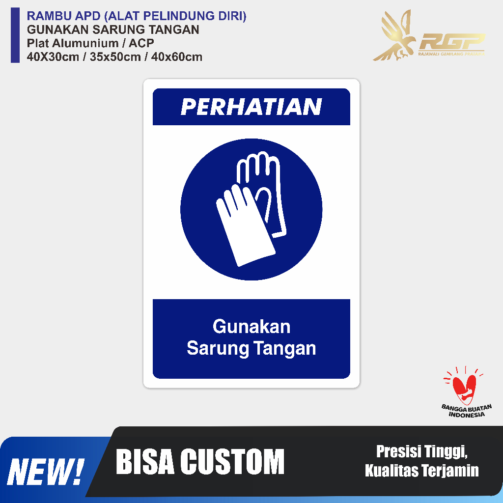 Jual Rambu APD Gunakan Sarung Tangan - Plat Alumunium | Shopee Indonesia