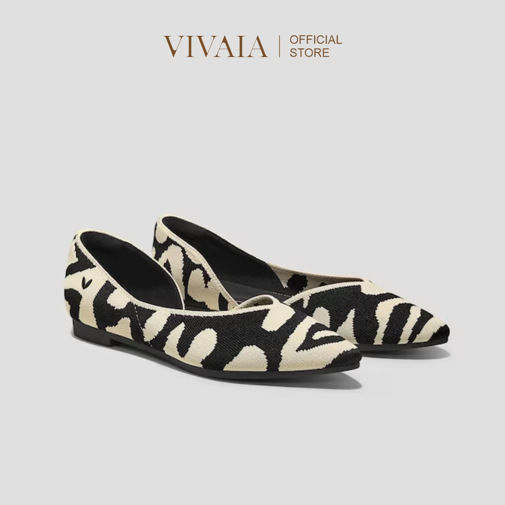 Jual VIVAIA Sepatu Wanita Pointed-Toe Flats (Melia) - Ecru Tiger ...