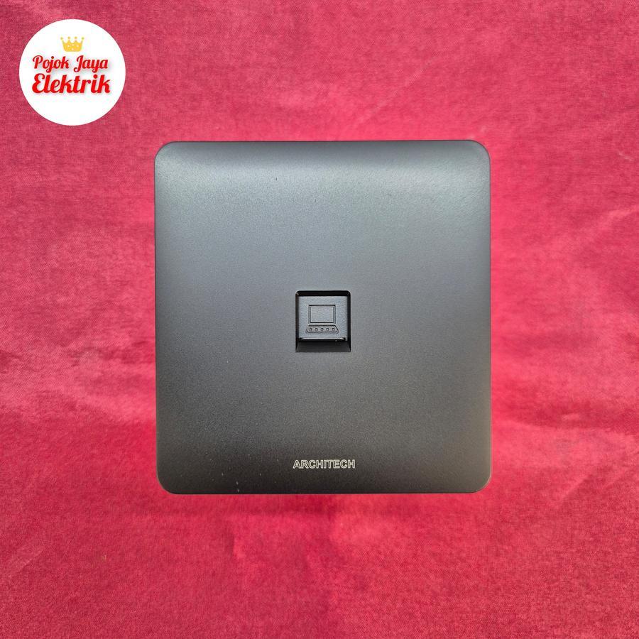 Jual A63-E02-BK Stop Kontak Data CAT6 1 Gang Switch Infinity Black ...