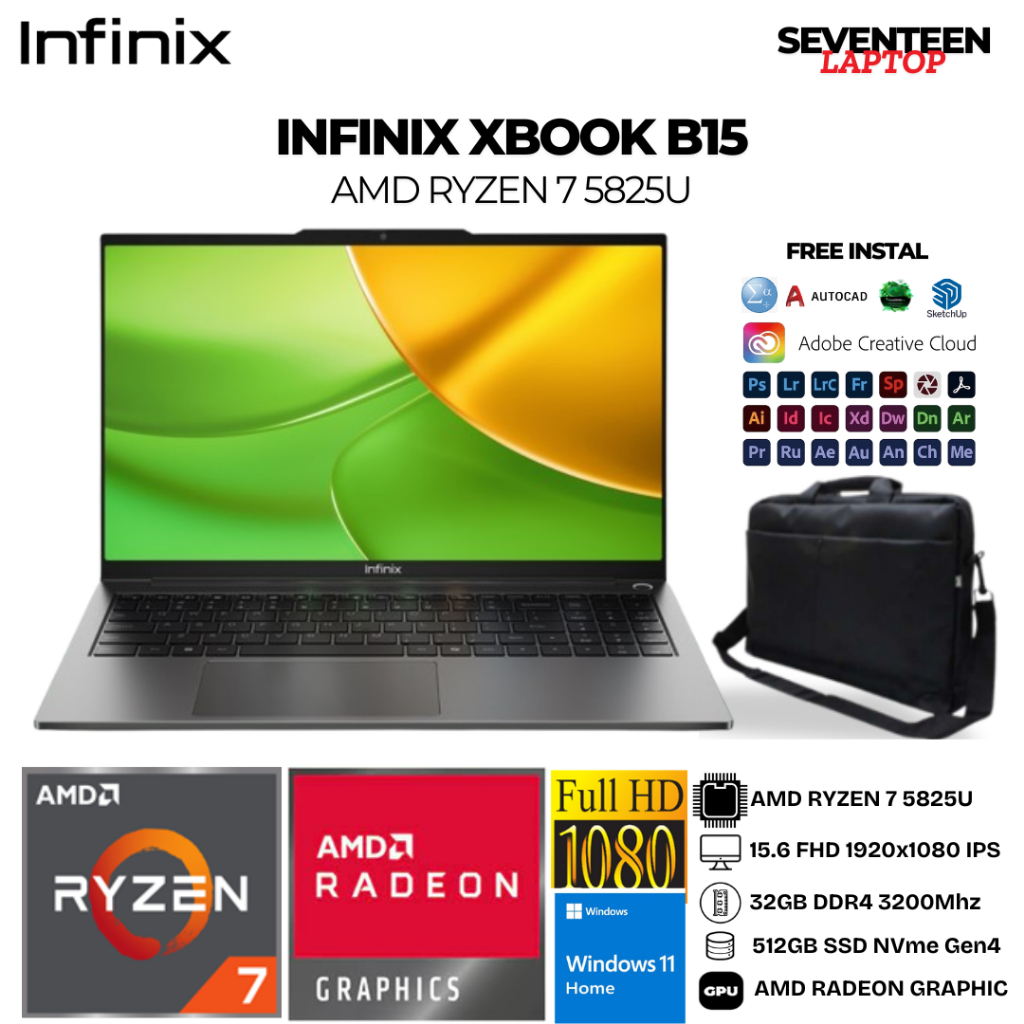Jual Laptop Infinix XBOOK B15 Ryzen 7 5825U Ram 32GB 512GB SSD 15.6 ...