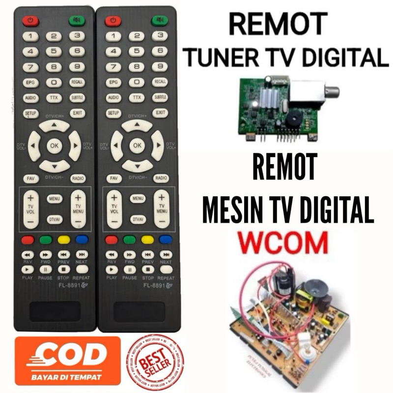 Jual Remot / Remote TUNER TV DIGITAL Dan MESIN TV DIGITAL Wcom | Shopee ...