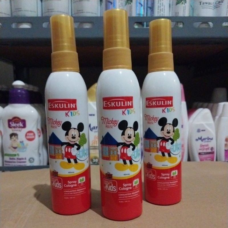 Jual Eskulin Kids Spray Cologne Mickey Mouse ( Green Apple ) 100ml ...