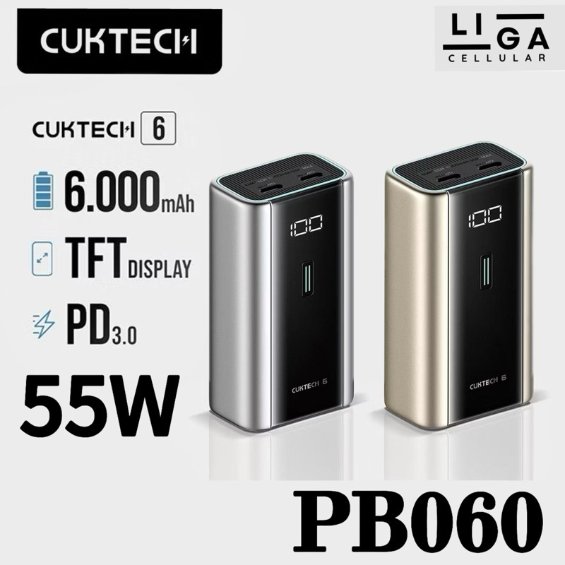 Jual Cuktech 6 PB060 Powerbank 6000mAh 55W Type C PD Super Fast ...