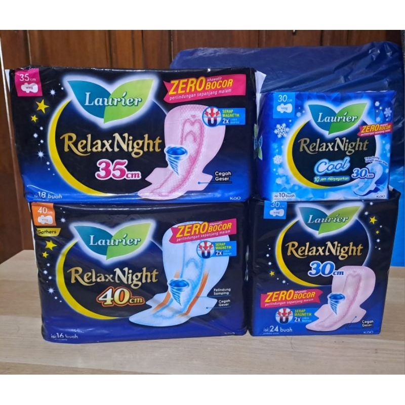 Jual Laurier Relax Night 30cm 35cm 40cm 16s 18s 24s / Laurier Pembalut ...