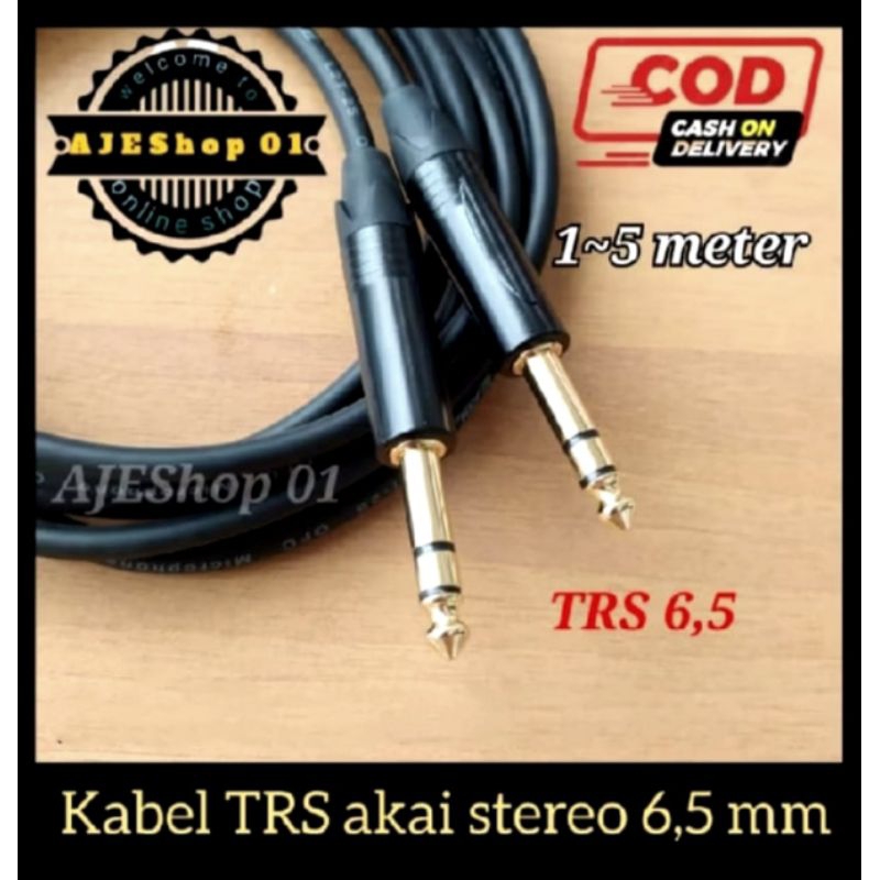 Jual Kabel jack TRS akai stereo 6,5 mm kabel japan standard panjang 1 sampai 5 meter | Shopee ...