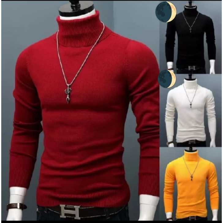 Jual RFT_shopping Swieter Turtle Neck Pria/Wanita Dewasa Lengan Panjang /Kaos Kerah Tinggi ...