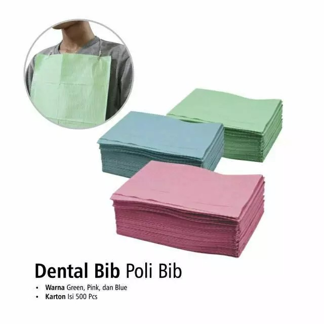 Jual Dental polibib dental bib tanpa tali isi 50 lembar apron pasien ...