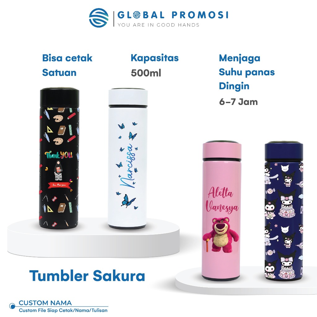 Jual Custom SAKURA 450ml Tumbler Cetak Uv Print Botol Minum Design ...
