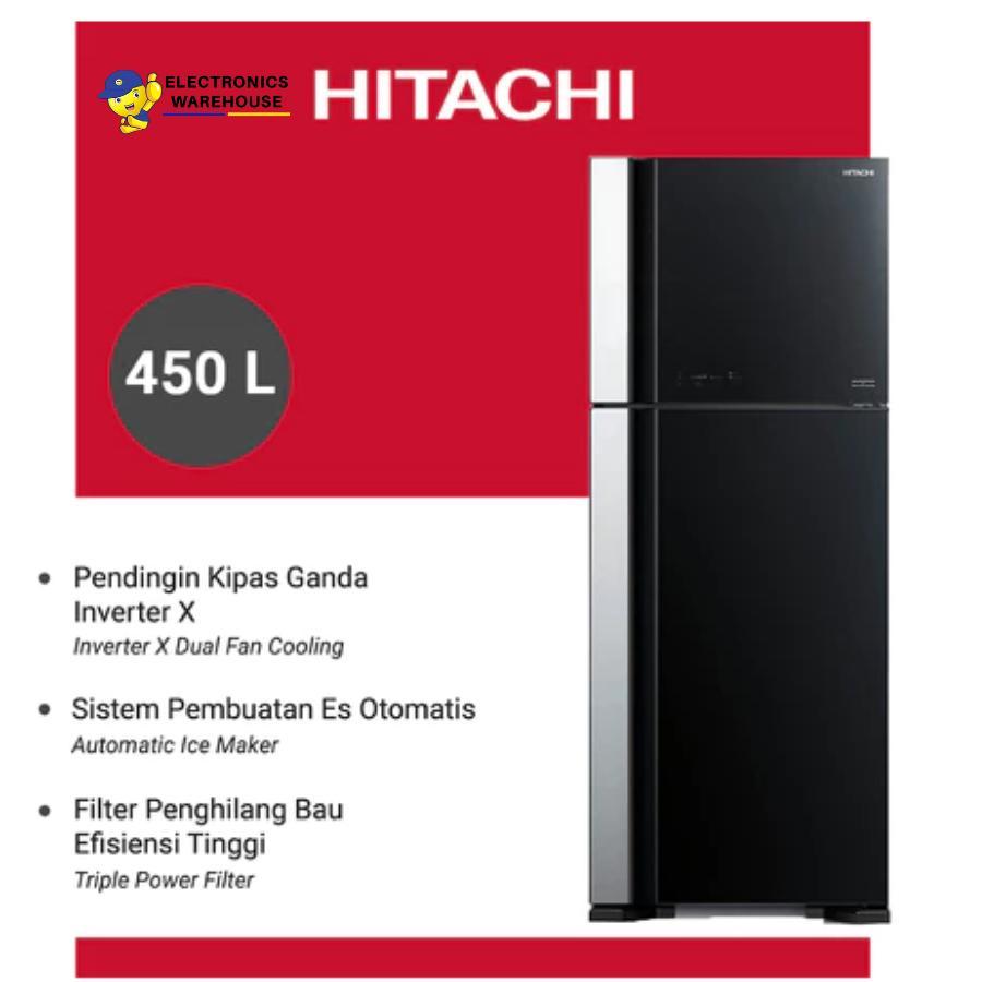Jual HITACHI Kulkas 2 Pintu Besar Inverter 510 Liter R-V61PGD7 BBK | Shopee Indonesia