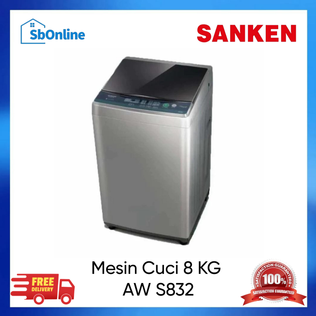 Jual MESIN CUCI 1 TABUNG SANKEN AW S832 HBK KAPASITAS 8 KG | Shopee ...