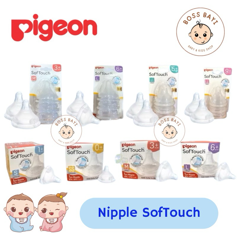 Jual PIGEON Nipple SofTouch Wide Neck / Dot Silikon Bayi Desain Lebar ...