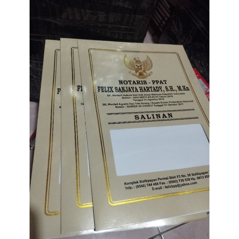 Jual Cover Salinan Akta NOTARIS & PPAT EKSKLUSIF super premium ( free ...