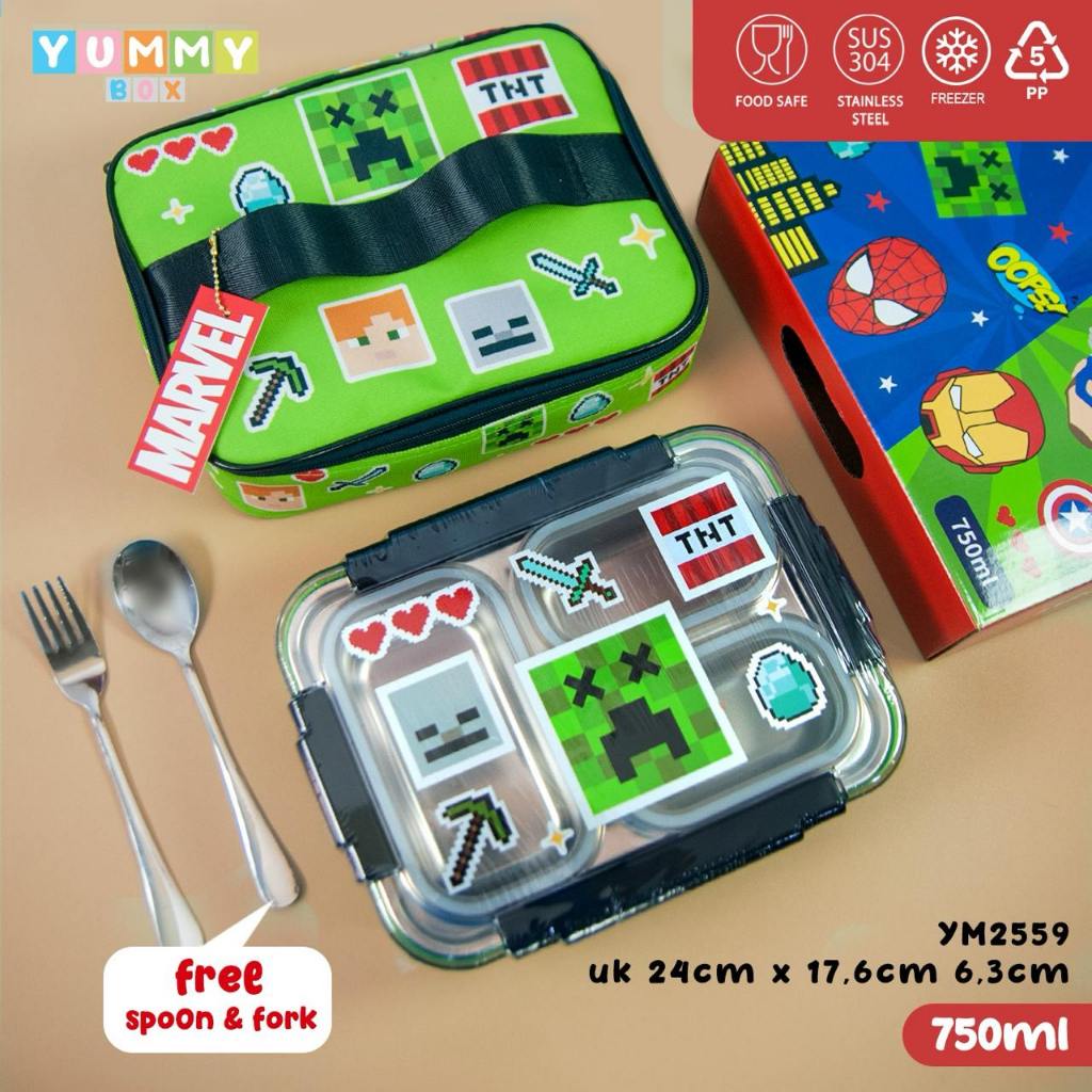 Jual YUMMY BOX STAINLESS BENTO SEKAT 3 / LUNCHBOX STAINLESS ANAK ...