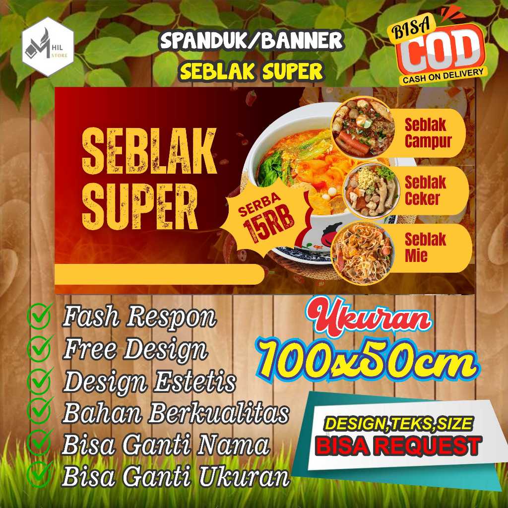 Jual Spanduk Banner Size 100x50cm SEBLAK SUPER Free Custom Design Dan ...