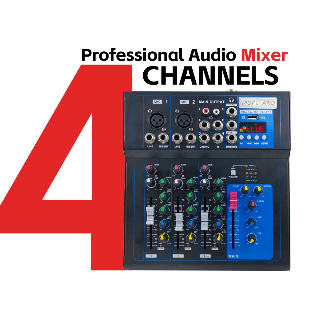 Jual 4 Channel Mixer audio/mixer mini/Sound Card/Amplifier Bluetooth ...