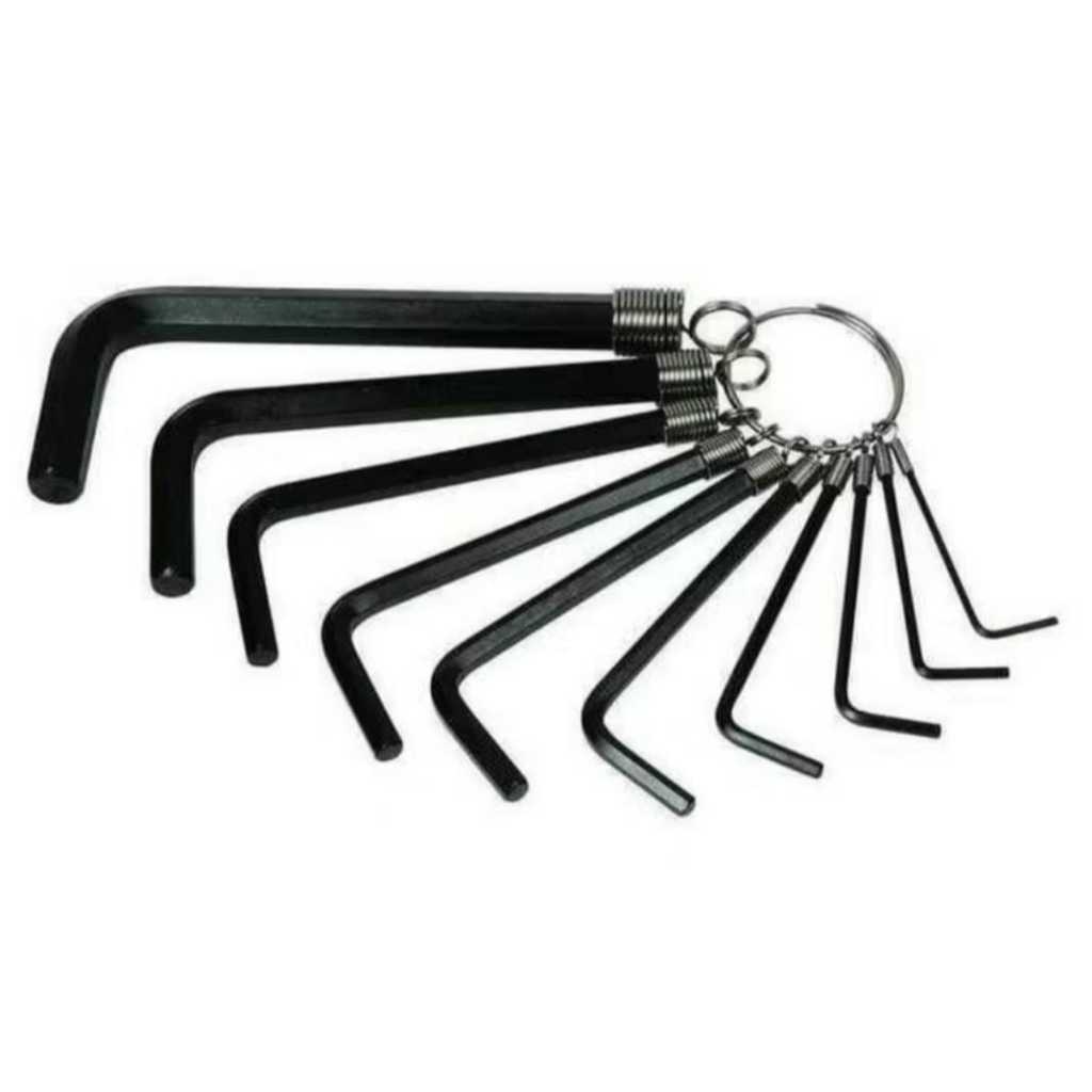 Jual Kunci L isi 10 pcs Hexagonal Hex Key Ring 1 2 3 4 5 6 7 8 9 10 mm ...