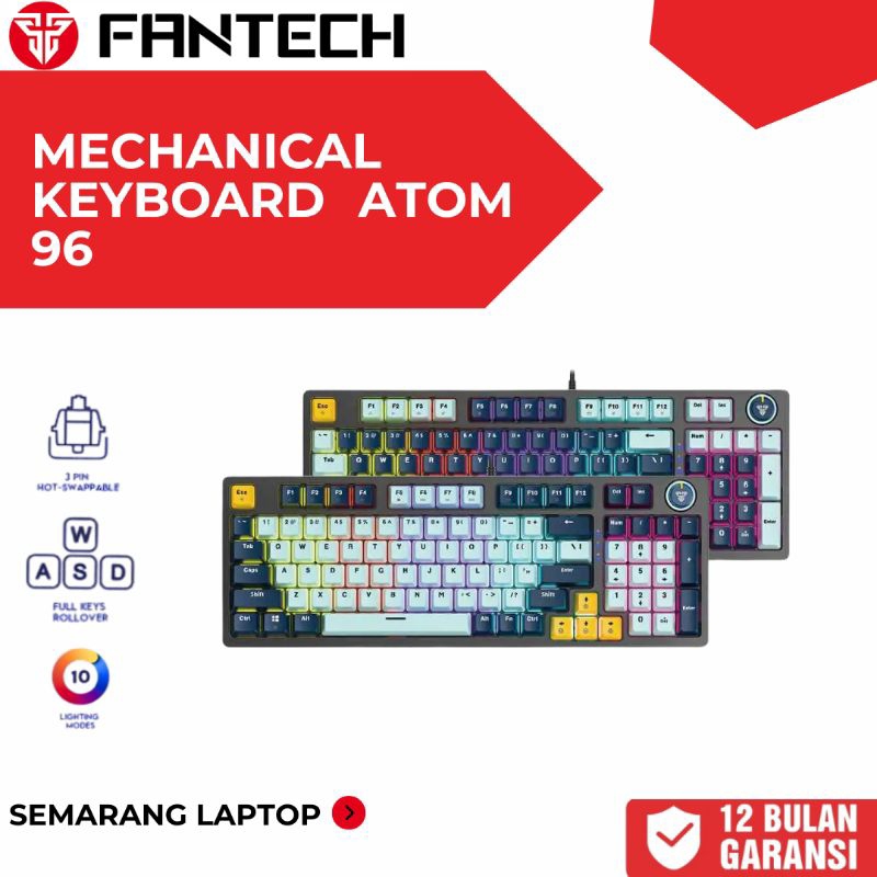 Jual Fantech Atom96 Mk890 Rgb Keyboard Gaming Mechanical Full Size Sky Blue, Red Switch | Shopee ...