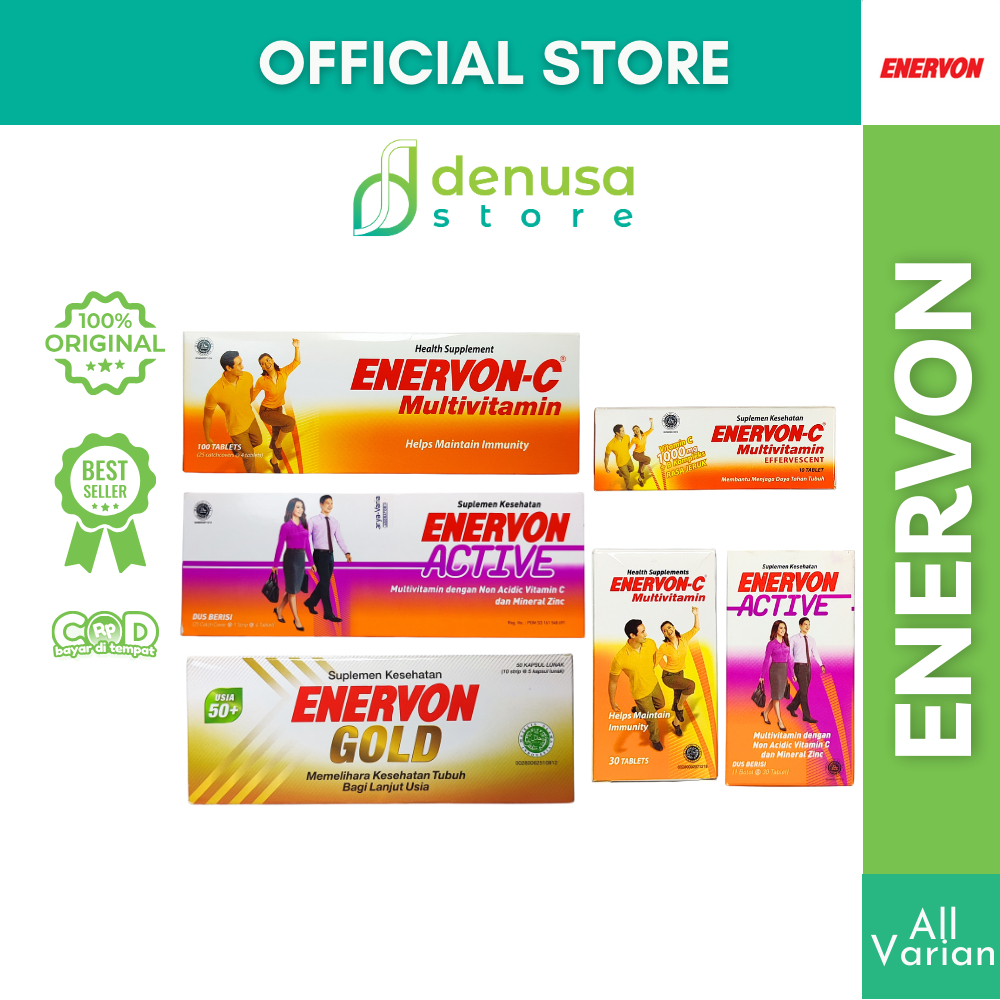 Jual Enervon C Active Gold Effervescent Vitamin B Kompleks | Suplemen ...