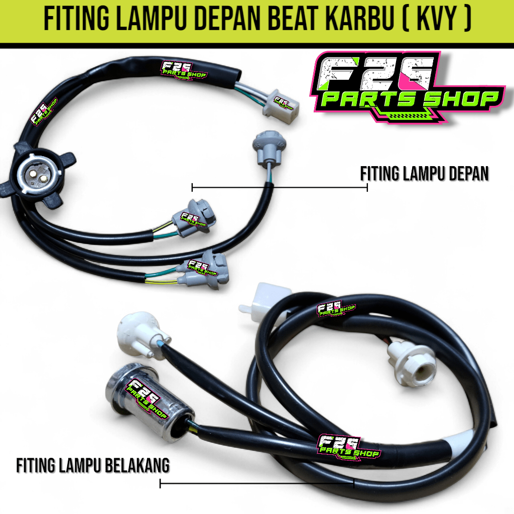 Jual Kabel Fitting Lampu Depan + Belakang Set Beat Karbu KVY Soket ...