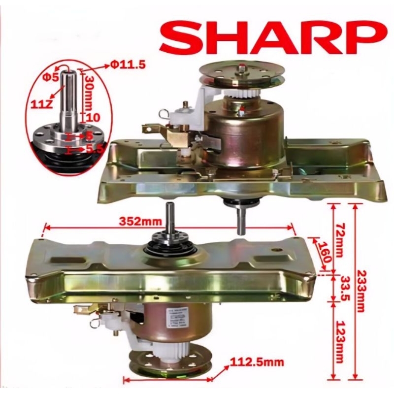 Jual gearbox mesin cuci sharp 1 tabung 7kg 8kg 9 10kg 11 12kg 13 14kg ...