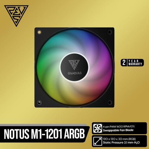 Jual GAMDIAS NOTUS M1-1201 ARGB PWM | 120mm Cooler Case Fan - Black | Shopee Indonesia
